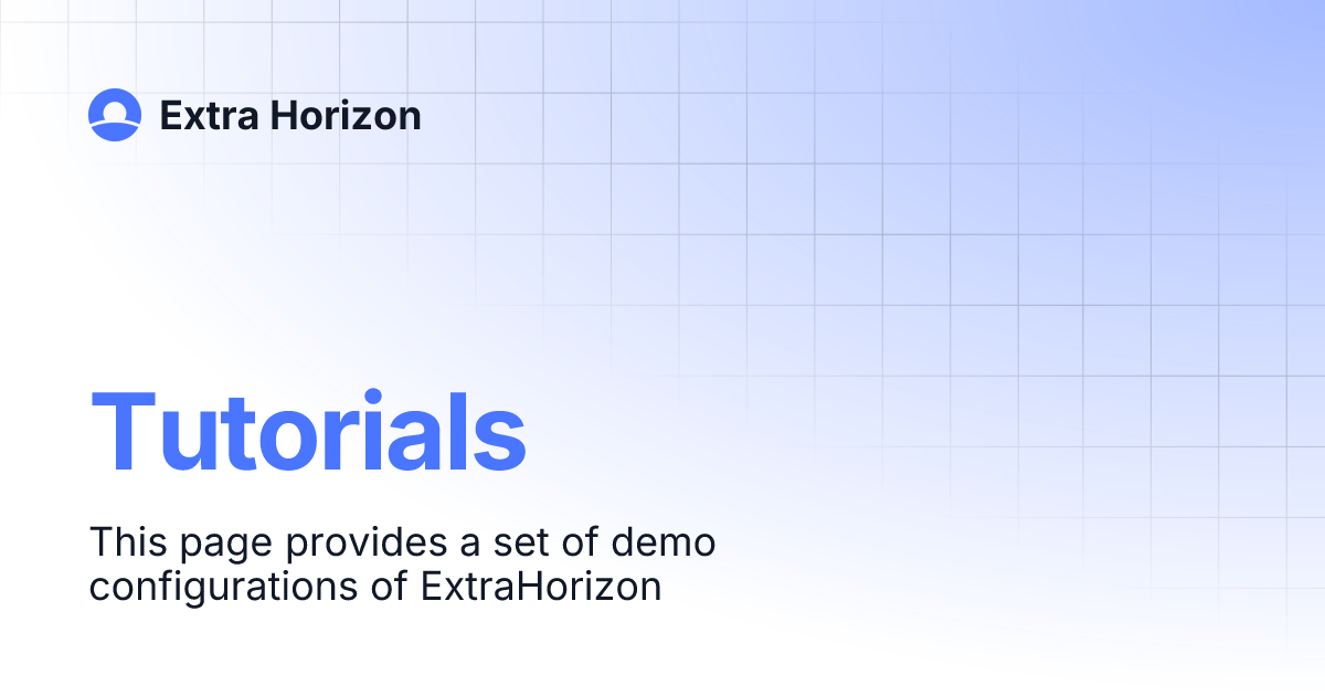 Tutorials | Extra Horizon
