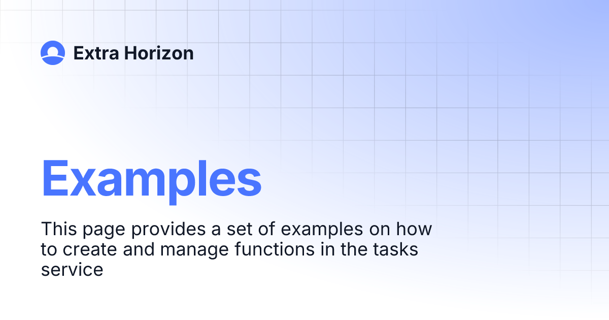 Examples | Extra Horizon